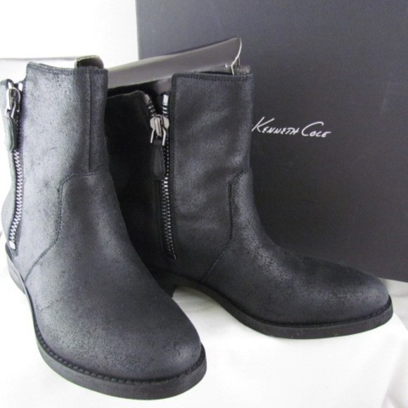Kenneth Cole | Shoes | Kenneth Cole Suede Leather Doublezip Ankle Boots ...